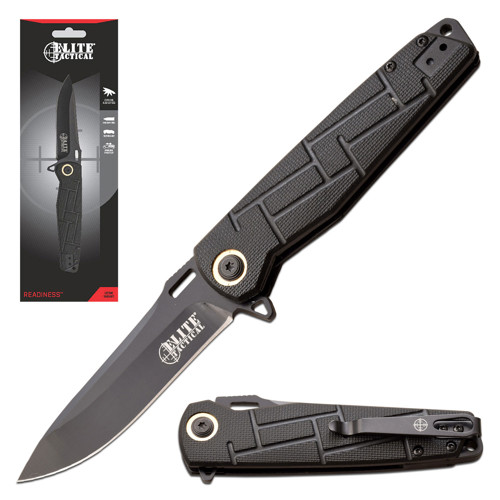 ELITE TACTICAL KNIVES Spring Assisted Drop Point | KYGUNCO