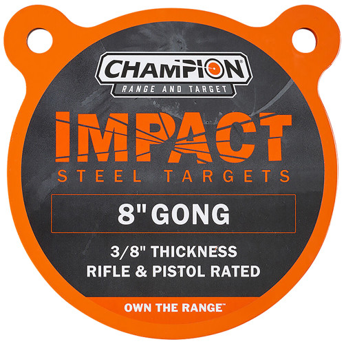 CHAMPION Center Mass Gong 8ʺ Rifle Gray AR500 Steel .38ʺ | KYGUNCO