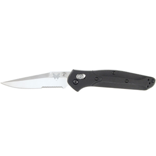 BENCHMADE 943 3.4ʺ Clip Point Serrated Edge Satin Finish | KYGUNCO