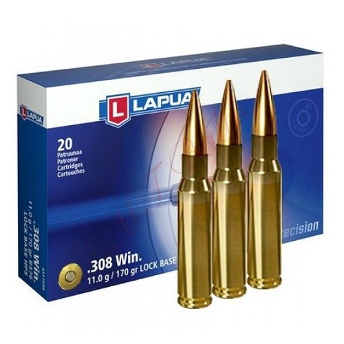 LAPUA AMMO 308 Winchester 170gr Lock Base 20rd | KYGUNCO