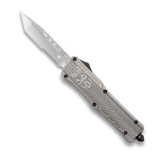 COBRATEC Large Silver CTK-1 Tanto Serrated | KYGUNCO