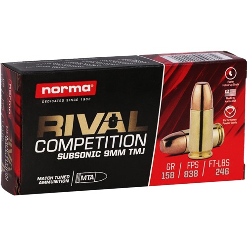 NORMA AMMO 9mm Rival 158Gr 50rd | KYGUNCO