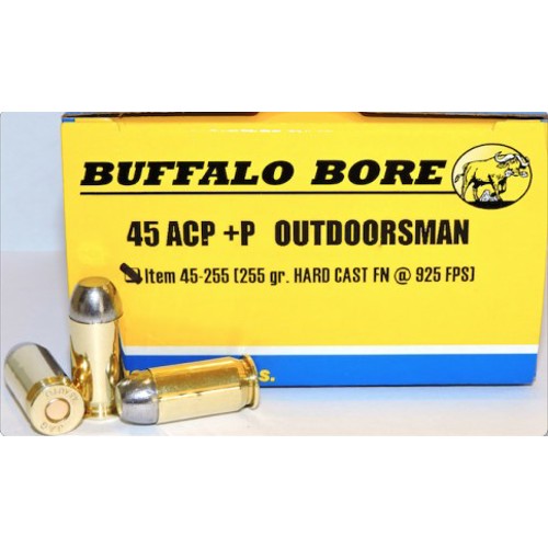 BUFFALO BORE 45 ACP 255Gr Hard Cast FN (925FPS/ME 484 ft) 20rd | KYGUNCO