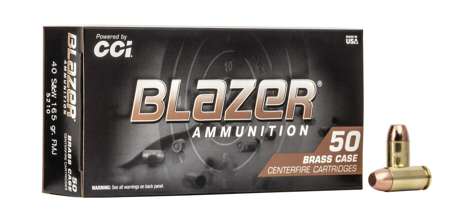 BLAZER AMMO 40 S&W 165Gr FMJ Brass Ammunition | 50 Rounds | KYGUNCO