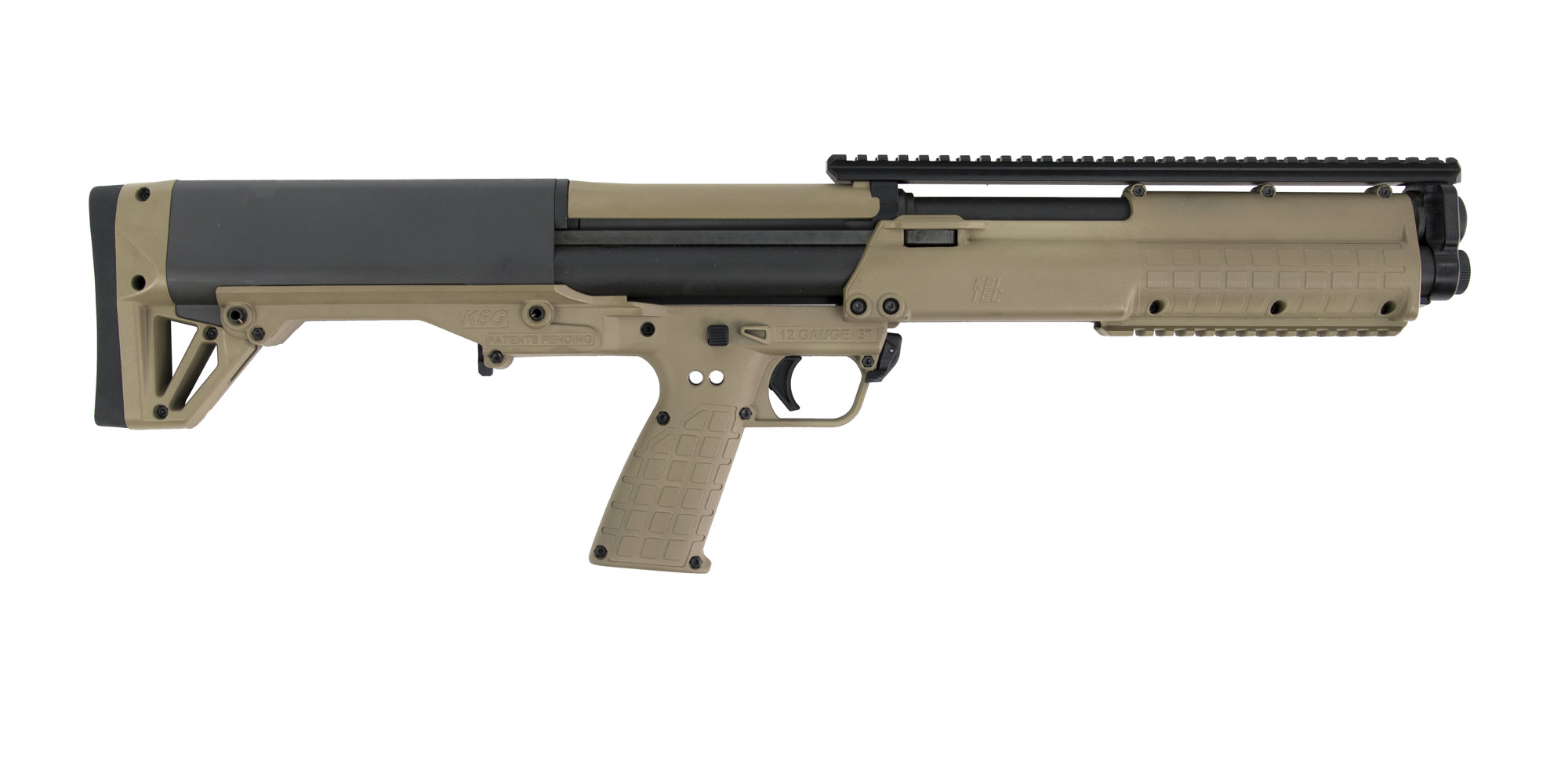 KEL-TEC KSG 12 Gauge 3" 18.5" 14rf Pump Shotgun - Black / FDE Synthetic ...