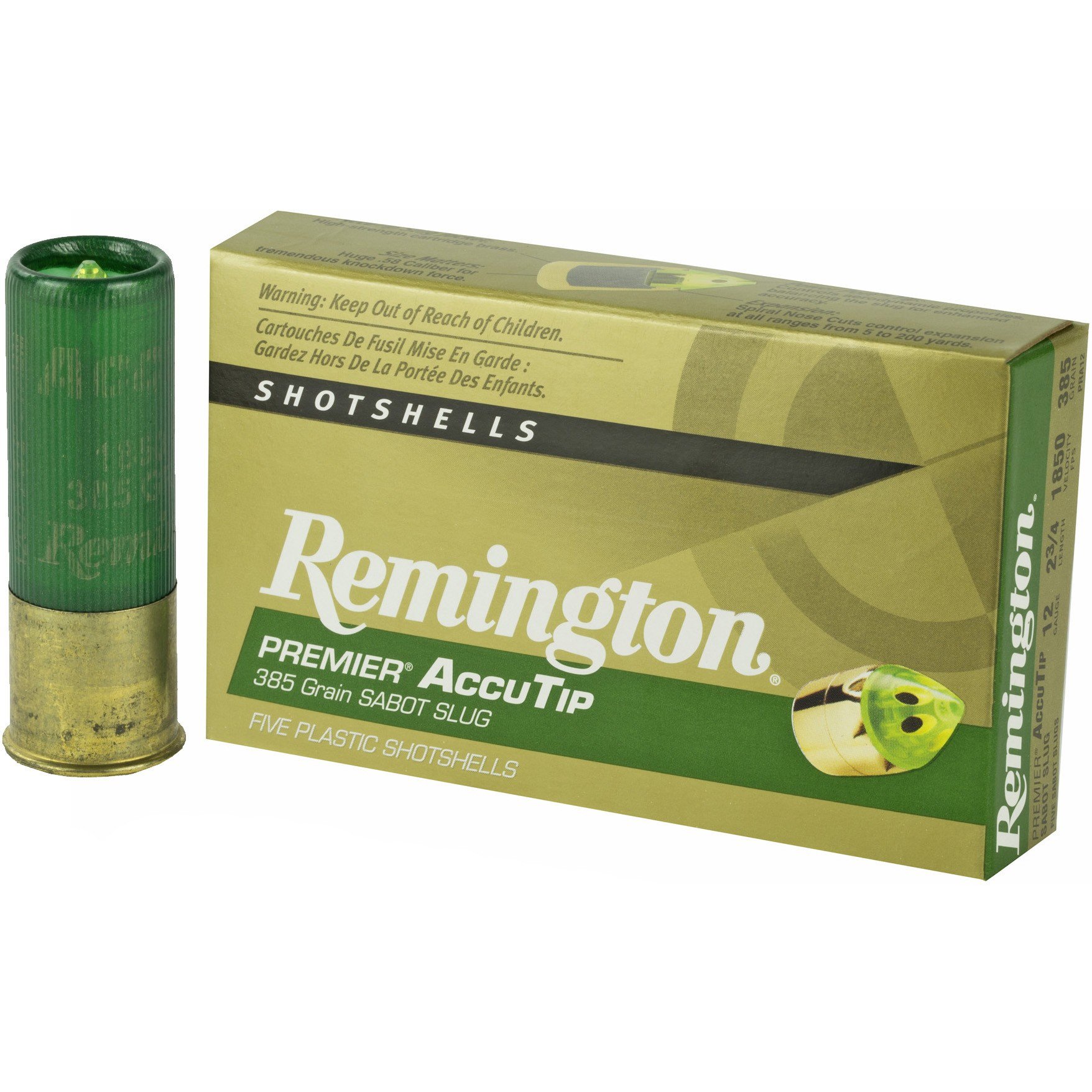 REMINGTON 12Ga AccuTip Sabot Slug 2-3/4" 385Gr 5rd | KYGUNCO